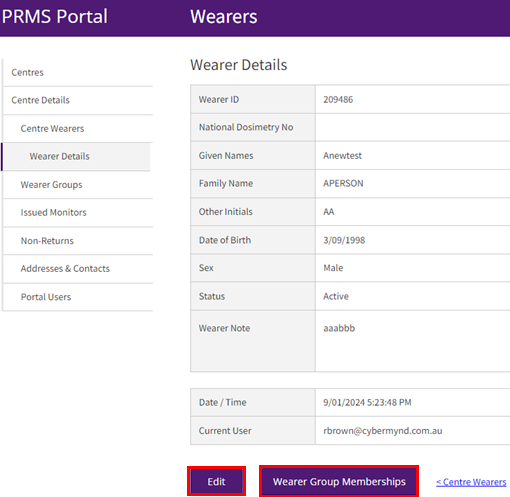 PRMS Portal - User Guide | ARPANSA